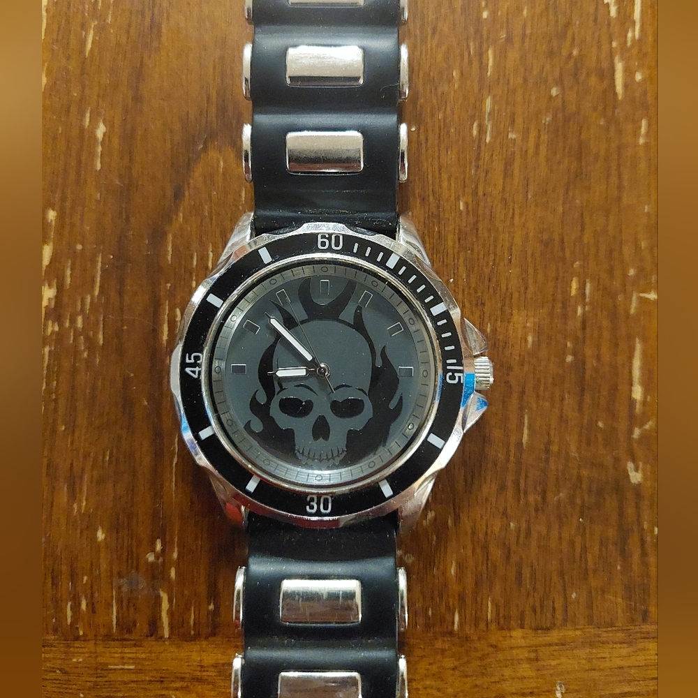 Men's Marvel Ghost Rider Stainless Steel And Black Wa… - Gem